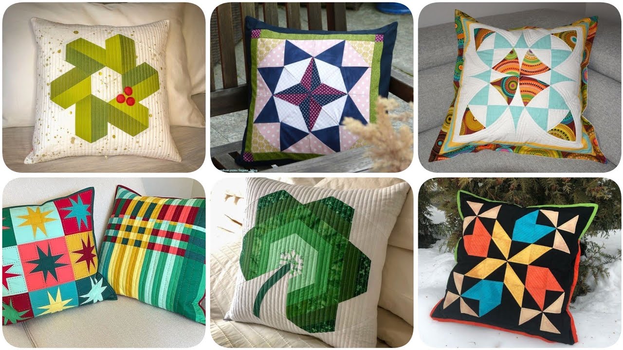 Lovely simple patchwork cushions cover design by pop up fashion 💜 - YouTube