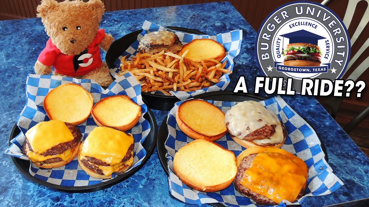 Full Ride Double Cheeseburger Challenge at Texas Burger University ...