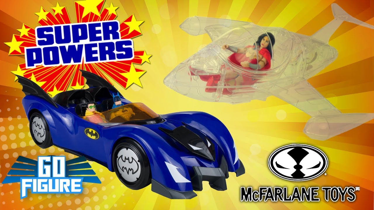 McFarlane Toys DC Super Powers Batmobile and Invisible Jet Review ...
