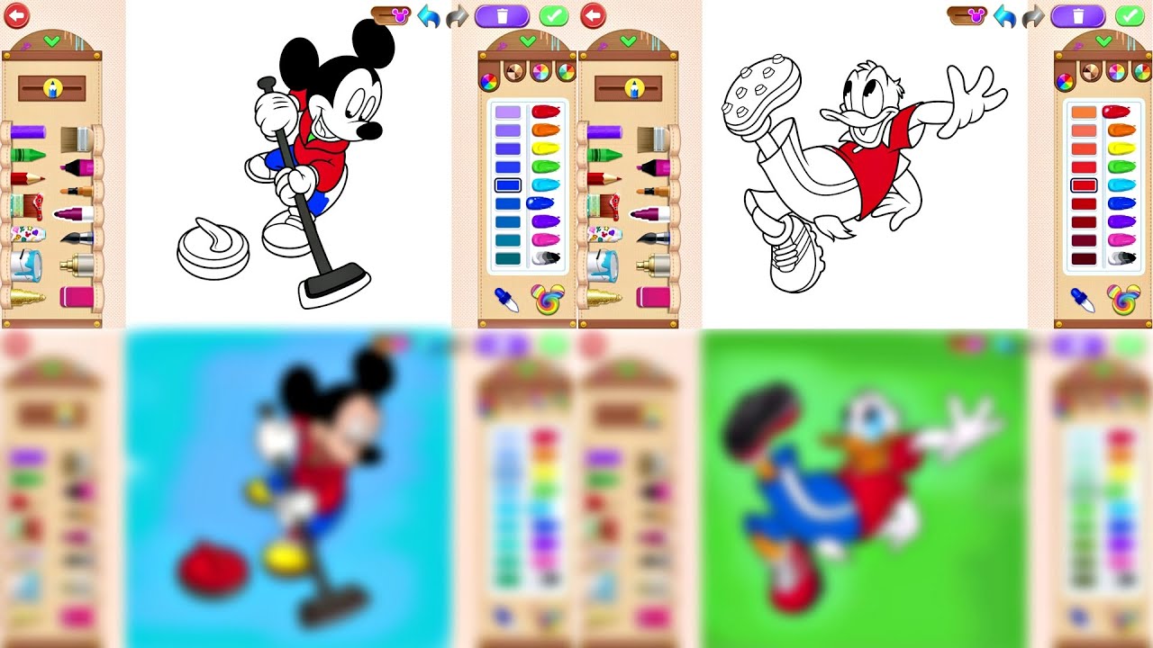 Disney Coloring World: Color Mickey and Donald - Sports World / Olympic ...