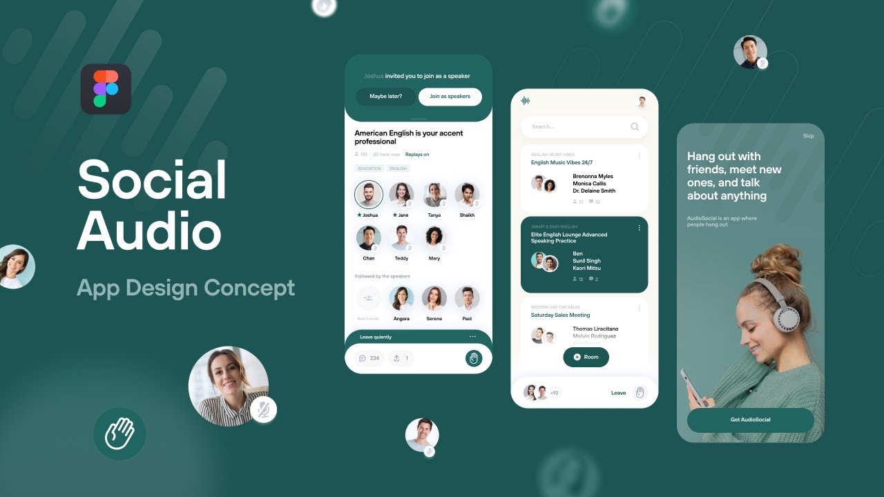 Social Audio App Design Concept / Speed UI / Figma Lesson /ClubHouse ...