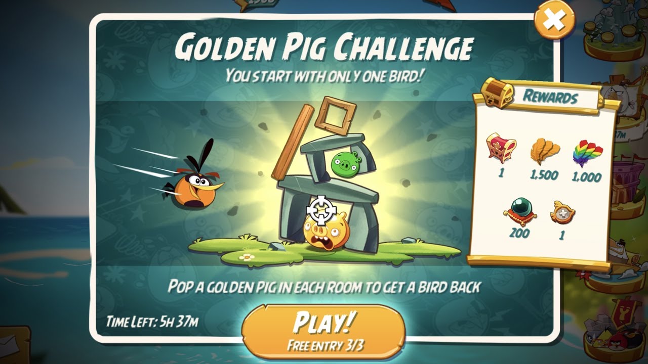 Angry Birds 2 Golden Pig Challenge - YouTube