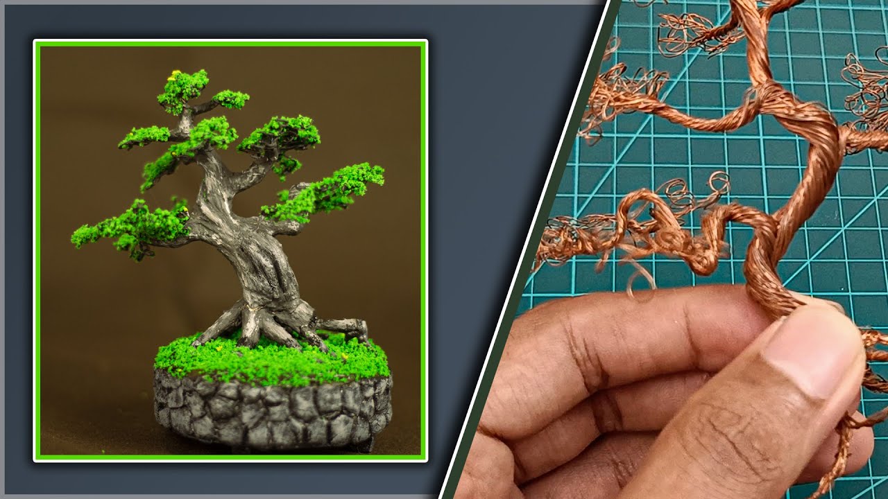 How to make a Bonsai Tree/how to make a wire tree with Bonsai Pot - YouTube