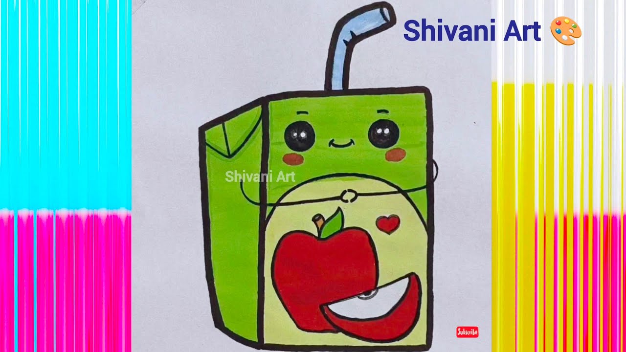 How to draw a Cute Juice Box-Very Easy ll Juice Box drawing easy step ...
