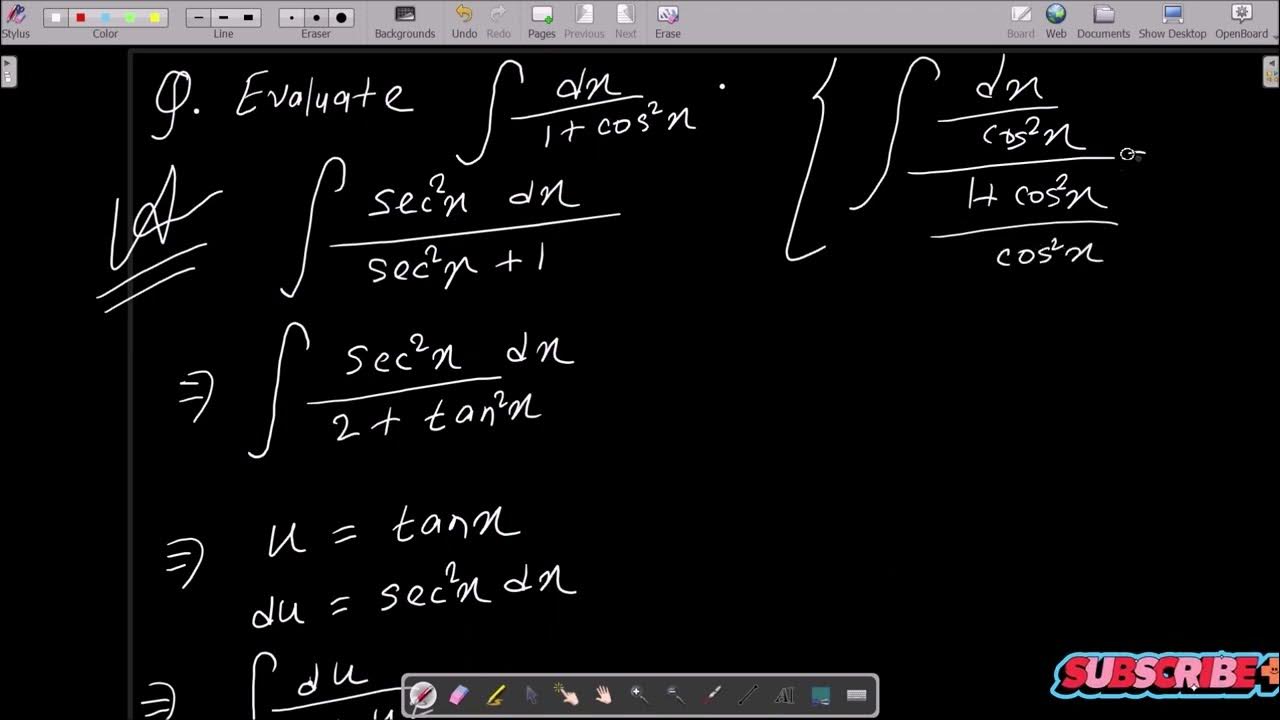 evaluate-the-integral-of-dx-1-cos-x-youtube