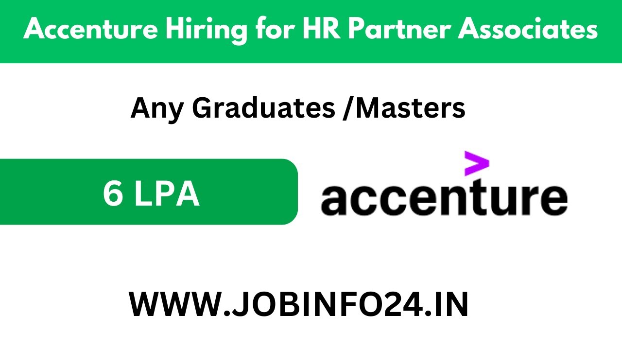Accenture Hiring for HR Partner Associates | Fresher job | work from ...
