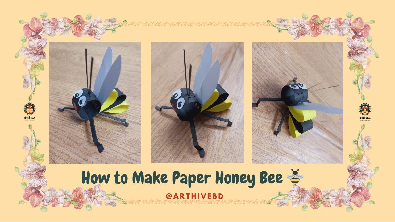 How to Make Paper Honey Bee 🐝 | Easy Origami Honey Bee | Paper Craft ...