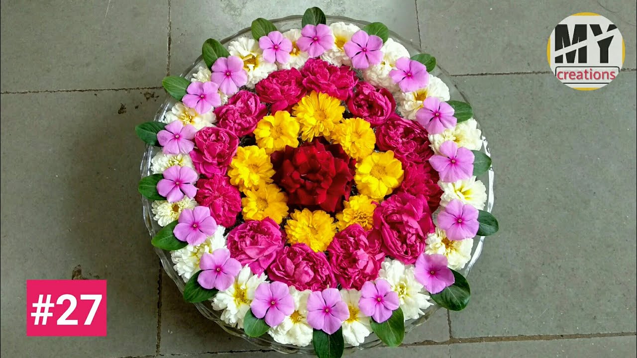 Flower Decoration in Water Pot | Small Easy Quick Floating Flower ...