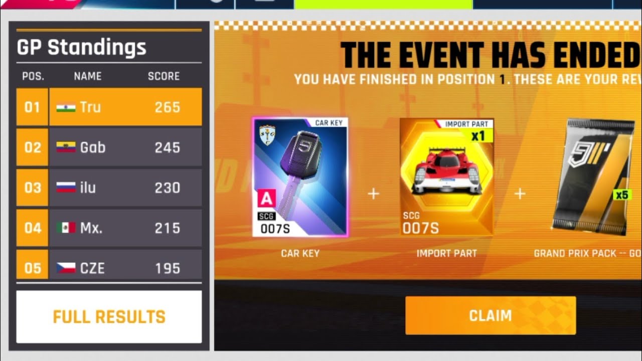 Asphalt 9: Legends | SCG 007S Key claim - YouTube