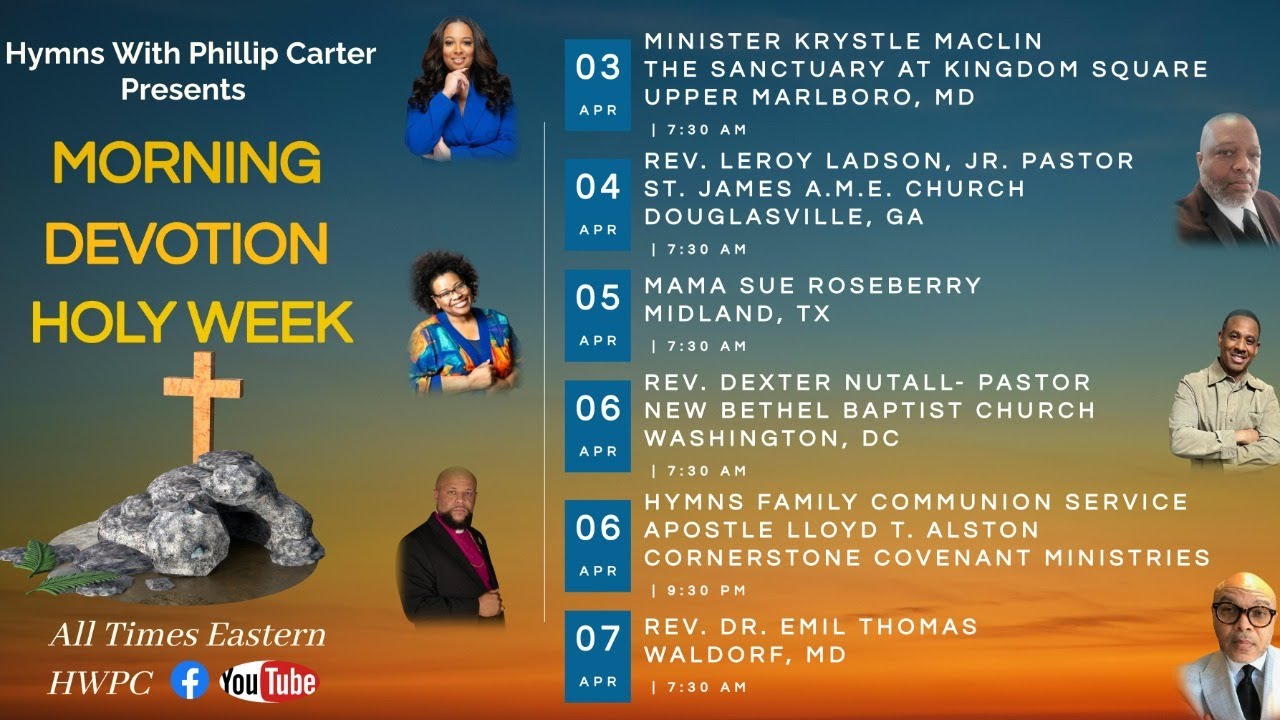 Holy Week Morning Devotion- Special Guest Rev. Dr. Emil Thomas - YouTube