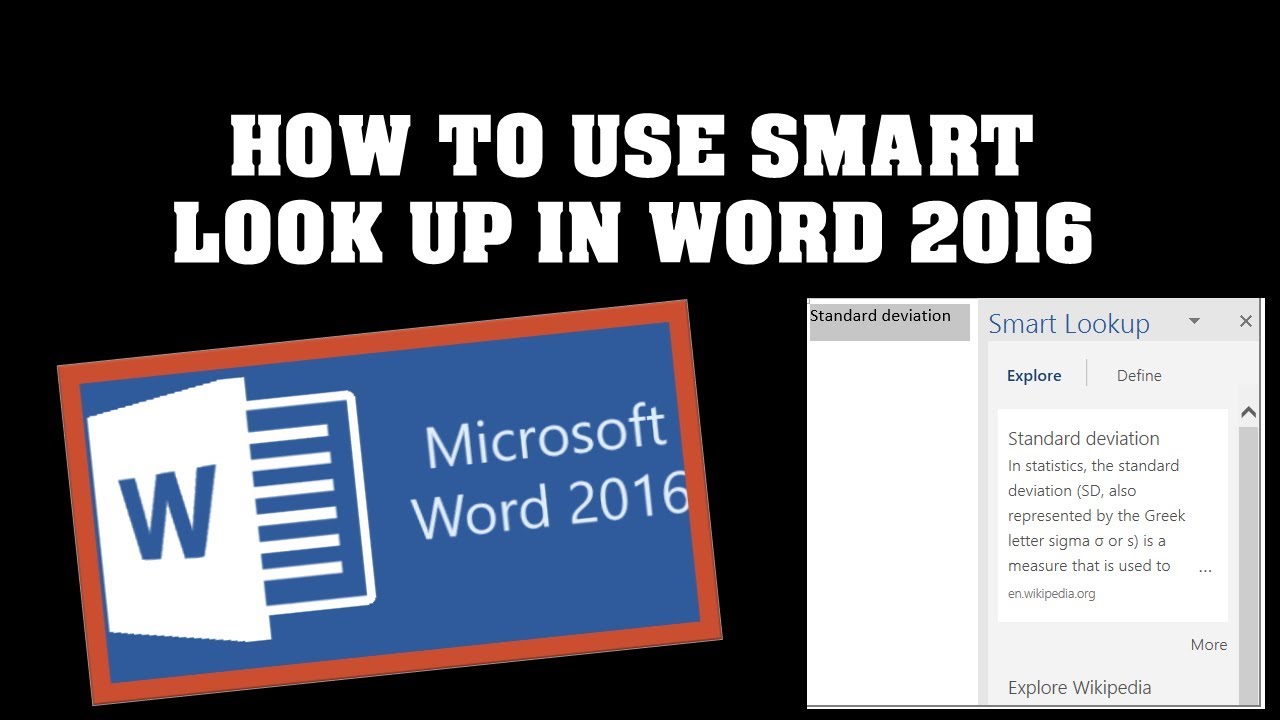 HOW TO USE SMART LOOK UP IN WORD 2016 - YouTube