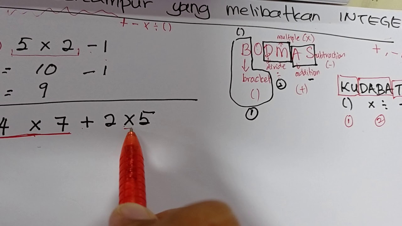 T1-OPERASI BERCAMPUR melibatkan INTEGER - YouTube