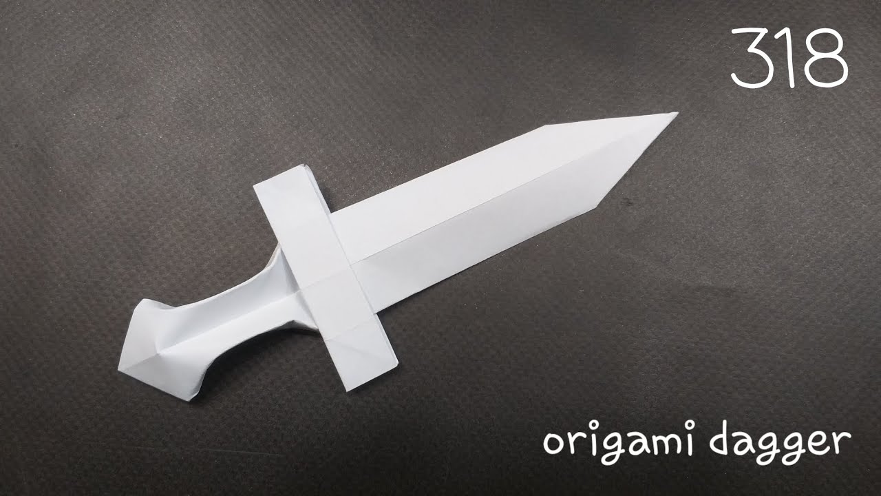 Орігамі кинджал origami dagger - YouTube