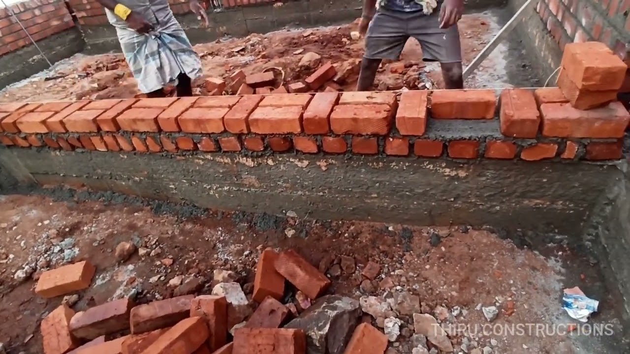 Brick work for Technique_ Earth beam upto foundation level.. - YouTube