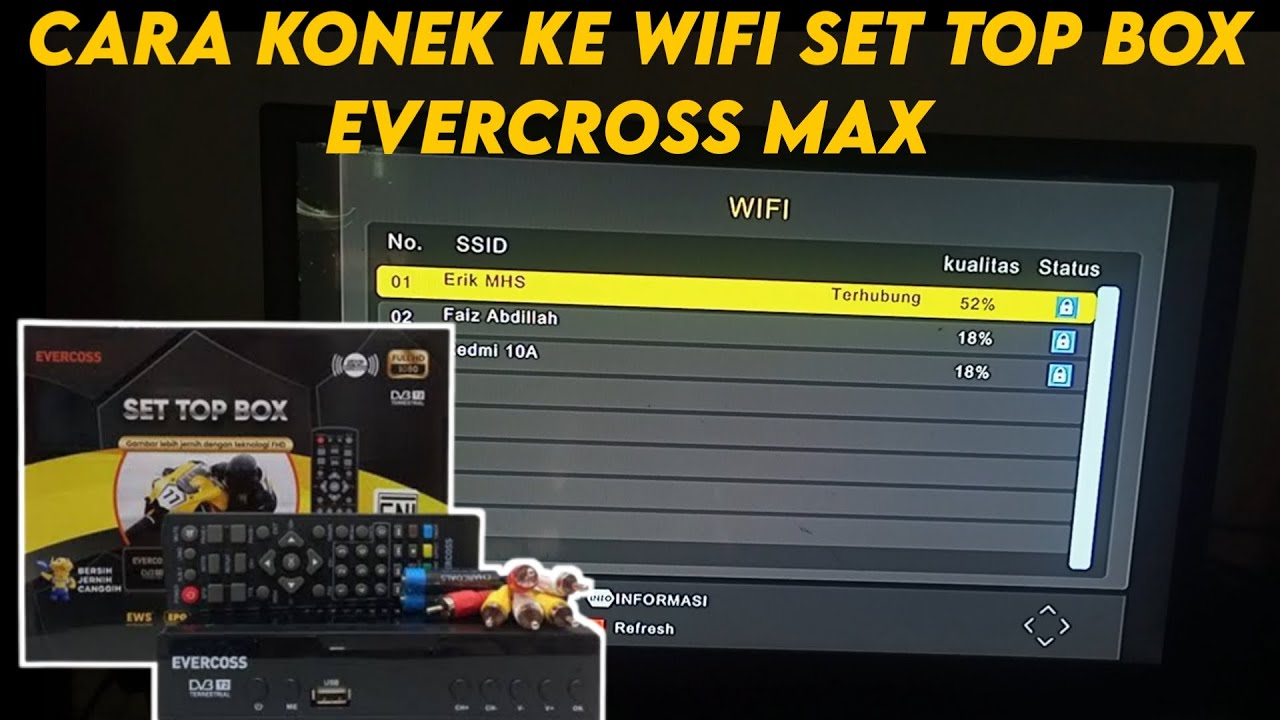 Cara Konek Ke WiFi Di Stb Evercross Max - YouTube