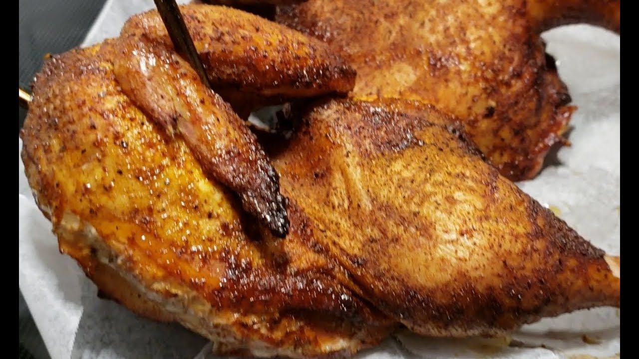 Split Chicken on Pit Barrel Cooker - YouTube