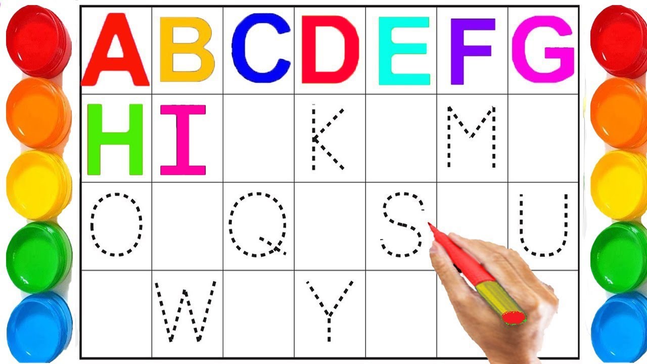 ABC Song Alphabet with Capital Letters Drawing, kids 12345, Coloring ...