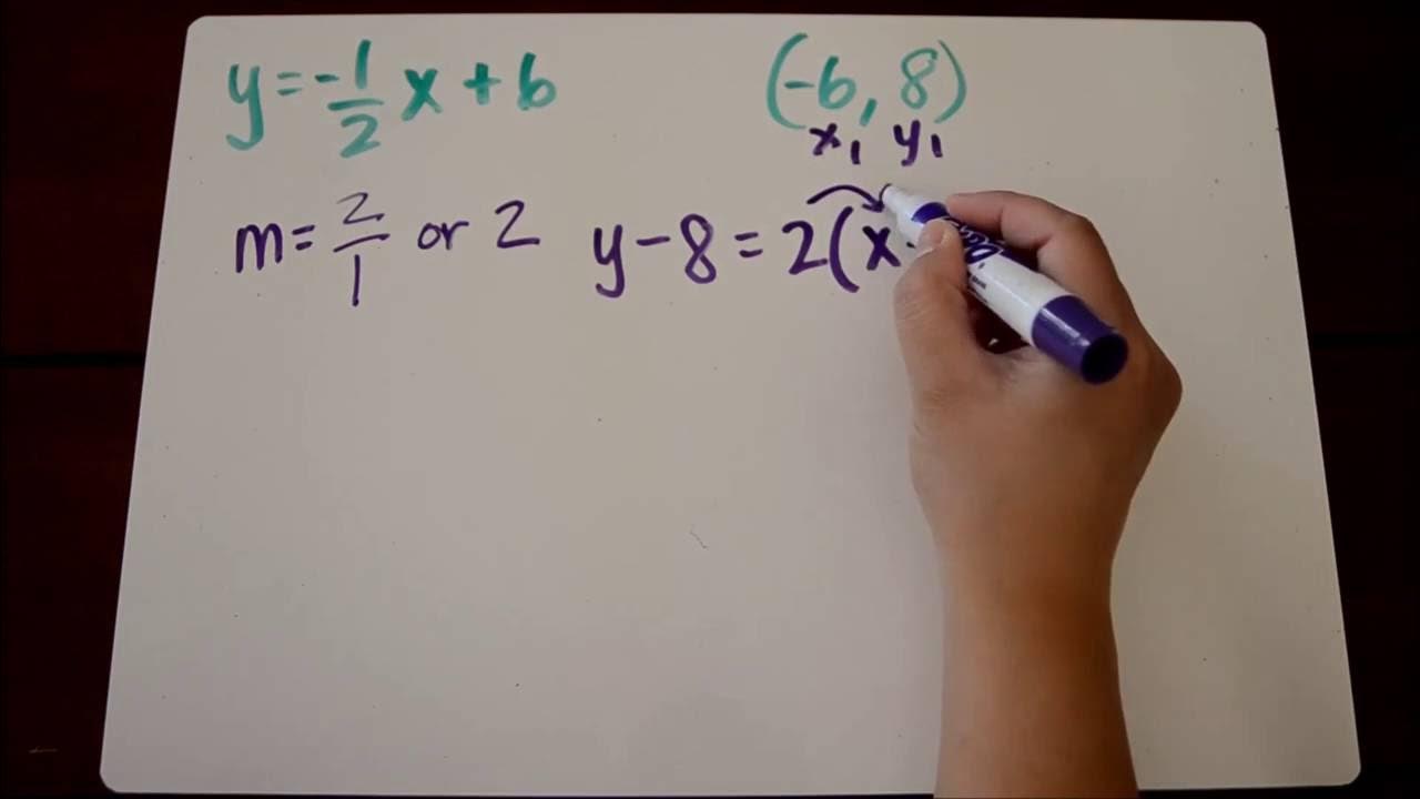 Writing Equations of Perpendicular Lines Tutorial - YouTube