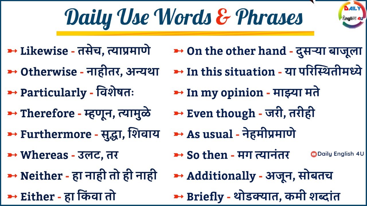 Daily Use Smart English Words and Sentences | English Speaking Practice ...