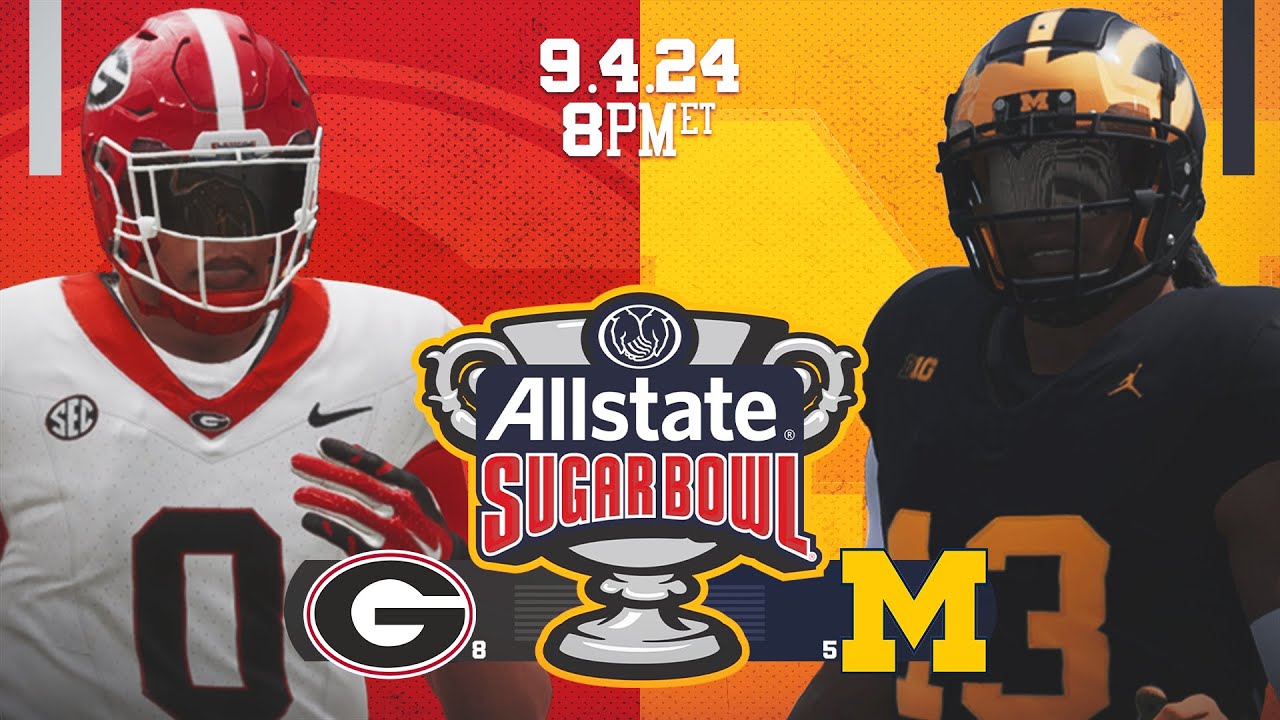 RFL College Series 6: #8 Georgia vs #5 Michigan Sugar Bowl Game! | NCAA ...