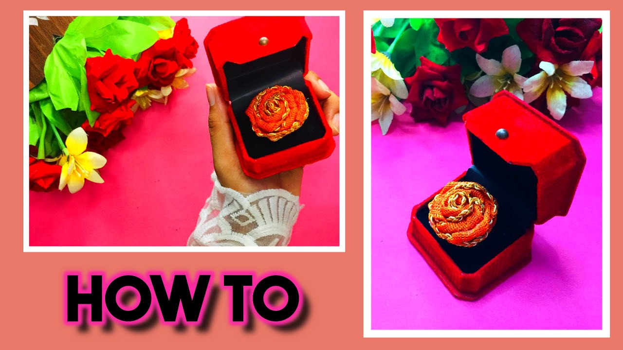 How to make beautiful Rose Ring /DIY paper rose ring / Paper craft ...