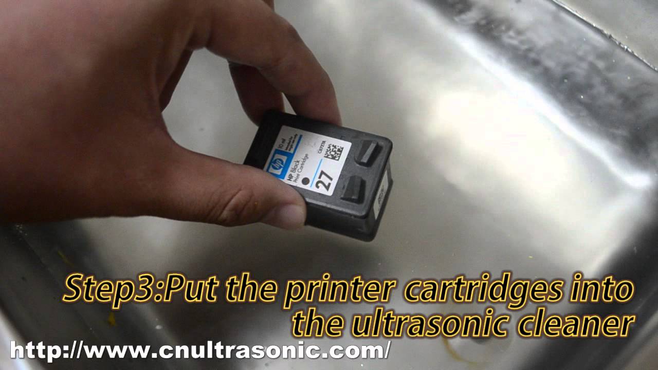 Heated ultrasonic cleaner for ink cartridge,with timer and heater - YouTube