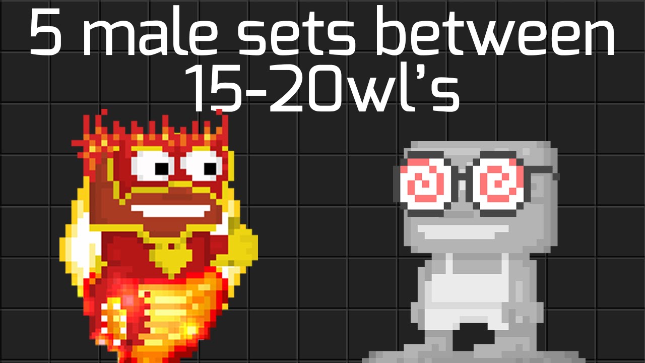 5 Male Sets Worth 15-20wls in Growtopia - YouTube