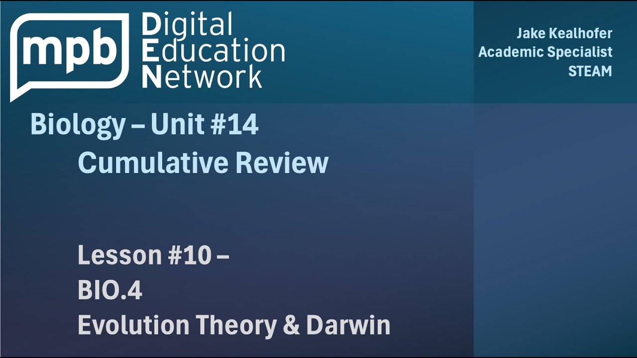 Biology Unit 14 Lesson 10: BIO.4 Evolution Theory & Darwin - YouTube
