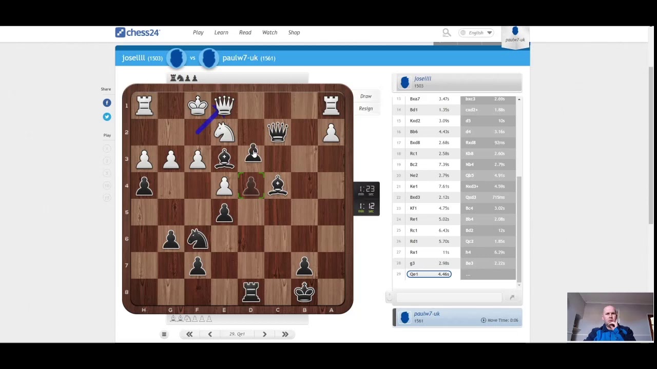 Chess24 My first 15 games of 3-min blitz - YouTube