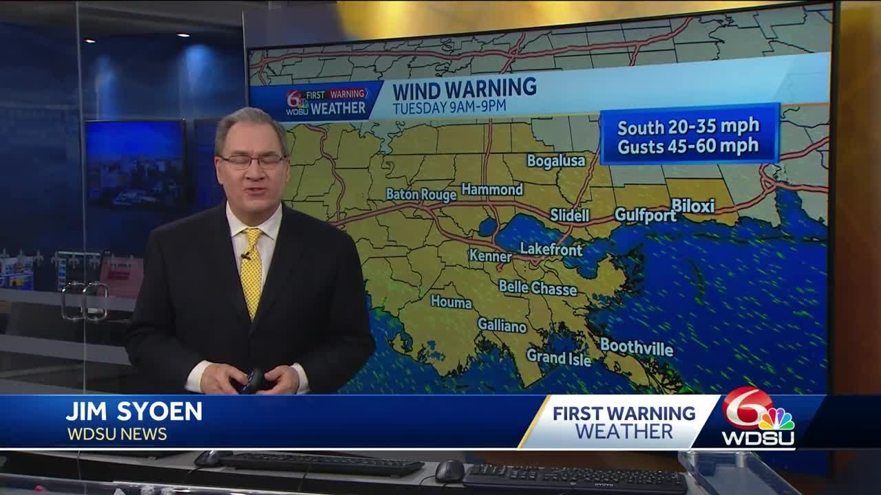 High wind warning and stormy weather for Fat Tuesday - YouTube