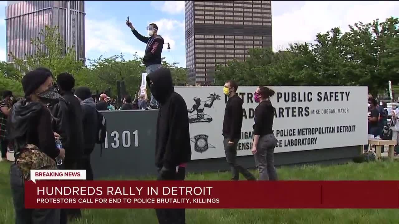 Hundreds gather at rally in downtown Detroit to protest against police ...