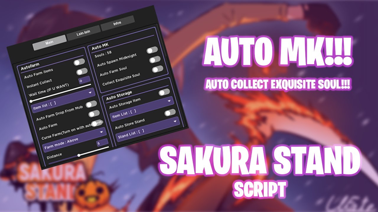 [NEW] SAKURA STAND SCRIPT | AUTO MK | AUTO EX SOUL | ESP SOUL ...