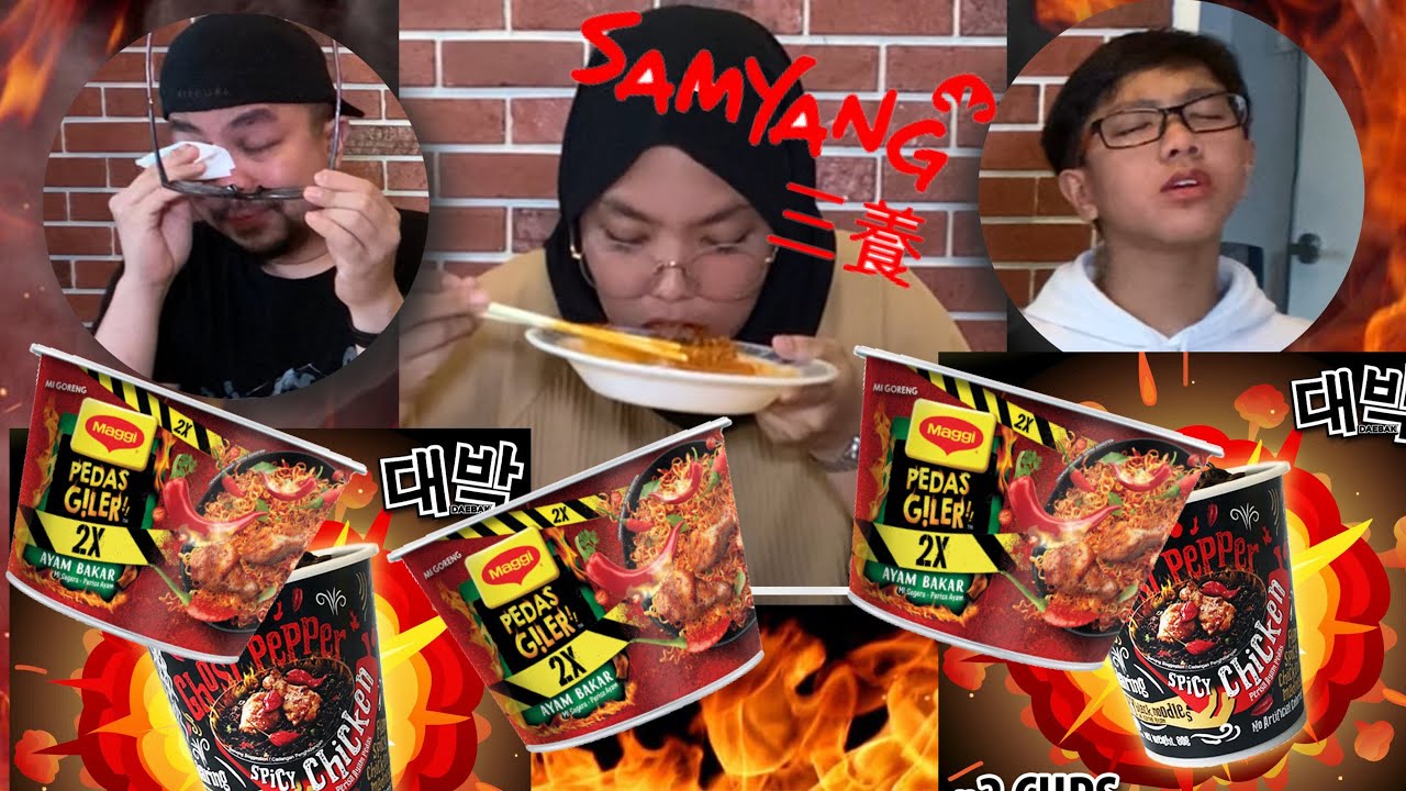 Maggi pedas giler vs samyang X2 vs GHOST PEPPER ramen!!!! - YouTube