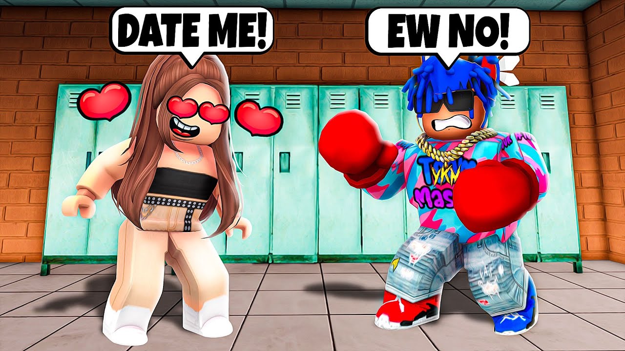 TOXIC GIRL Tries to ONLINE DATE Me In Roblox Fight In A School - YouTube
