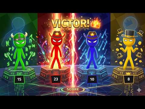 Stickman Party: Pro Gameplay vs 3 Hardest Bots [No Commentary] 🏆