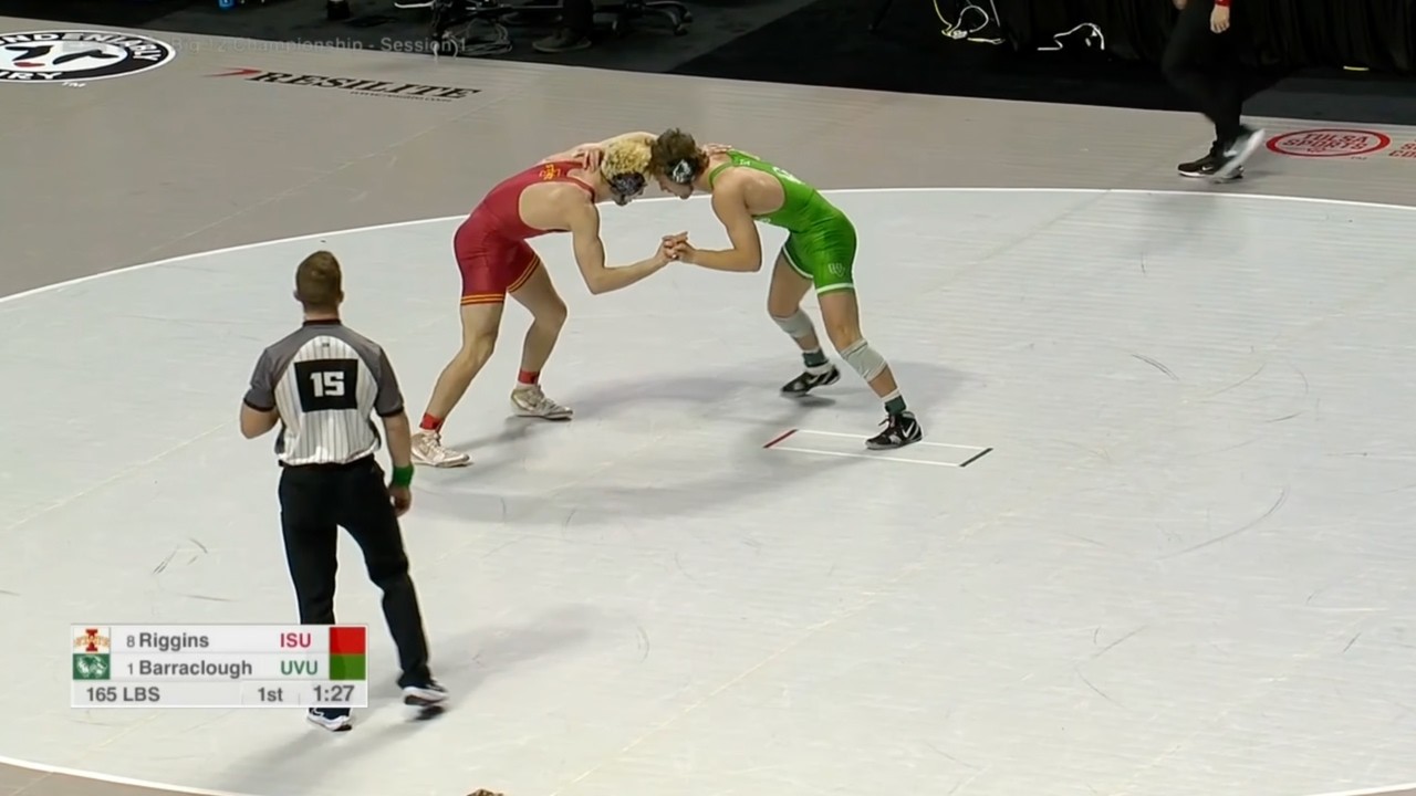 165lbs Terrell Barraclough (Utah Valley) vs Aiden Riggins (Iowa State ...