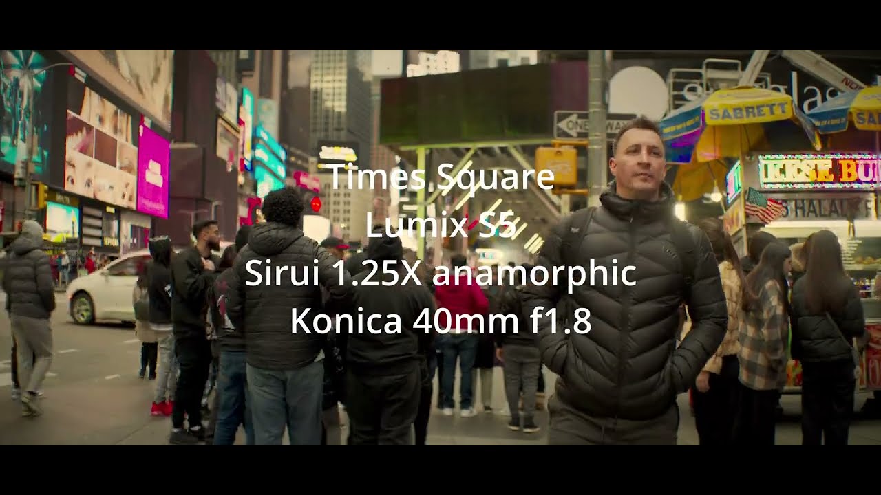 Times Square NY Lumix S5 Konica 40mm F1.8 lens w/ Sirui 1.25X ...