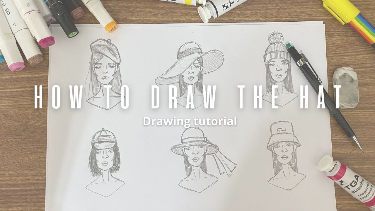 How to draw model for fashion design l how to draw the hat | fashion ...