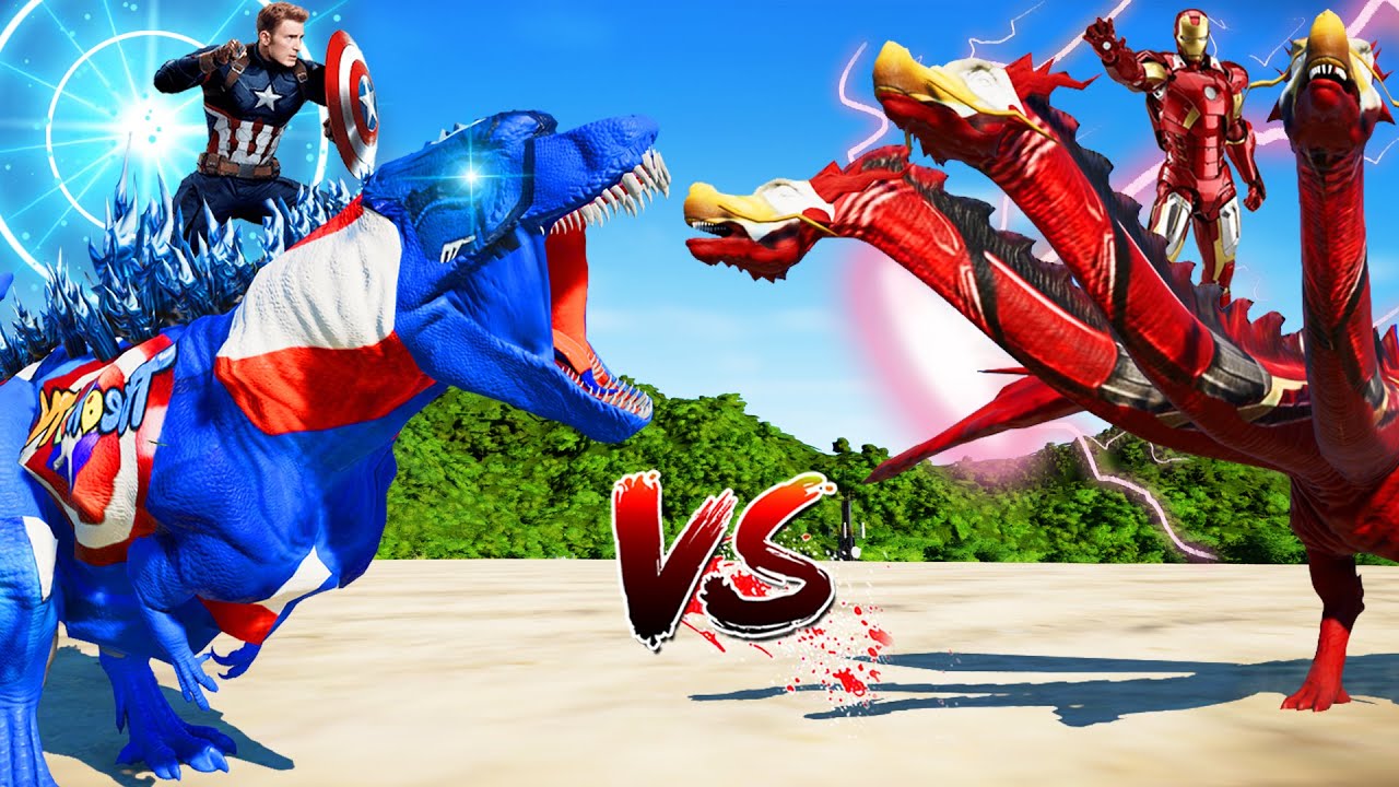 Ironman King Ghidorah Vs Captain America Godzilla Dinosaurs Fight 🌍 ...