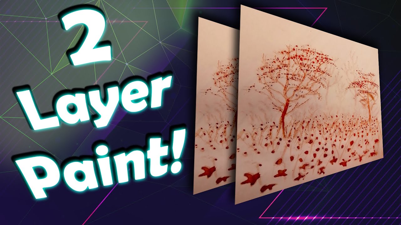 Red tree painting | 2 layer painting ! - YouTube