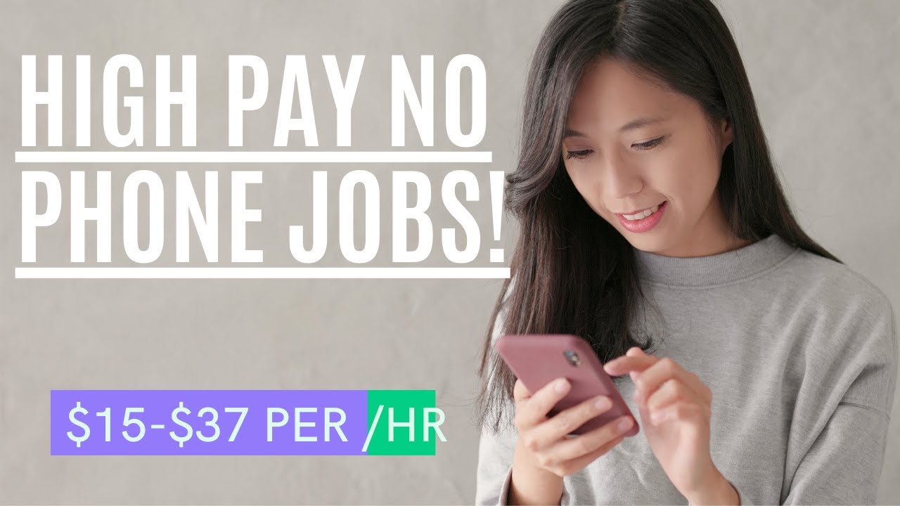 High Pay No Phone Jobs| Non Phone Work From Home Jobs - YouTube