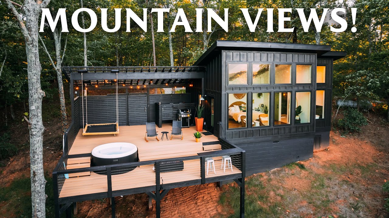 Luxurious Tiny House Cabin with Mountain Views! // Airbnb Cabin Tour! - YouTube