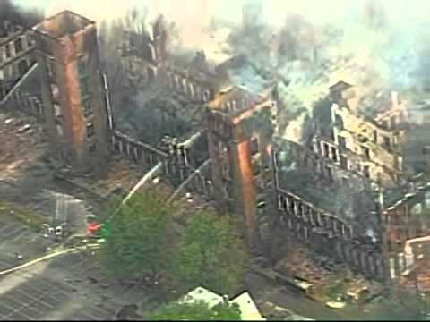 Extended chopper video of Woonsocket mill fire - YouTube