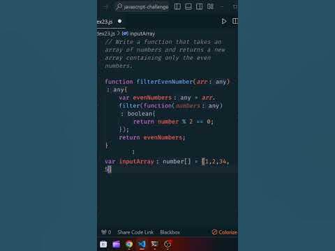 Javascript Machine Coding: Find even numbers in an 1D Array 😮 #shorts #youtubeshorts #javascript ...