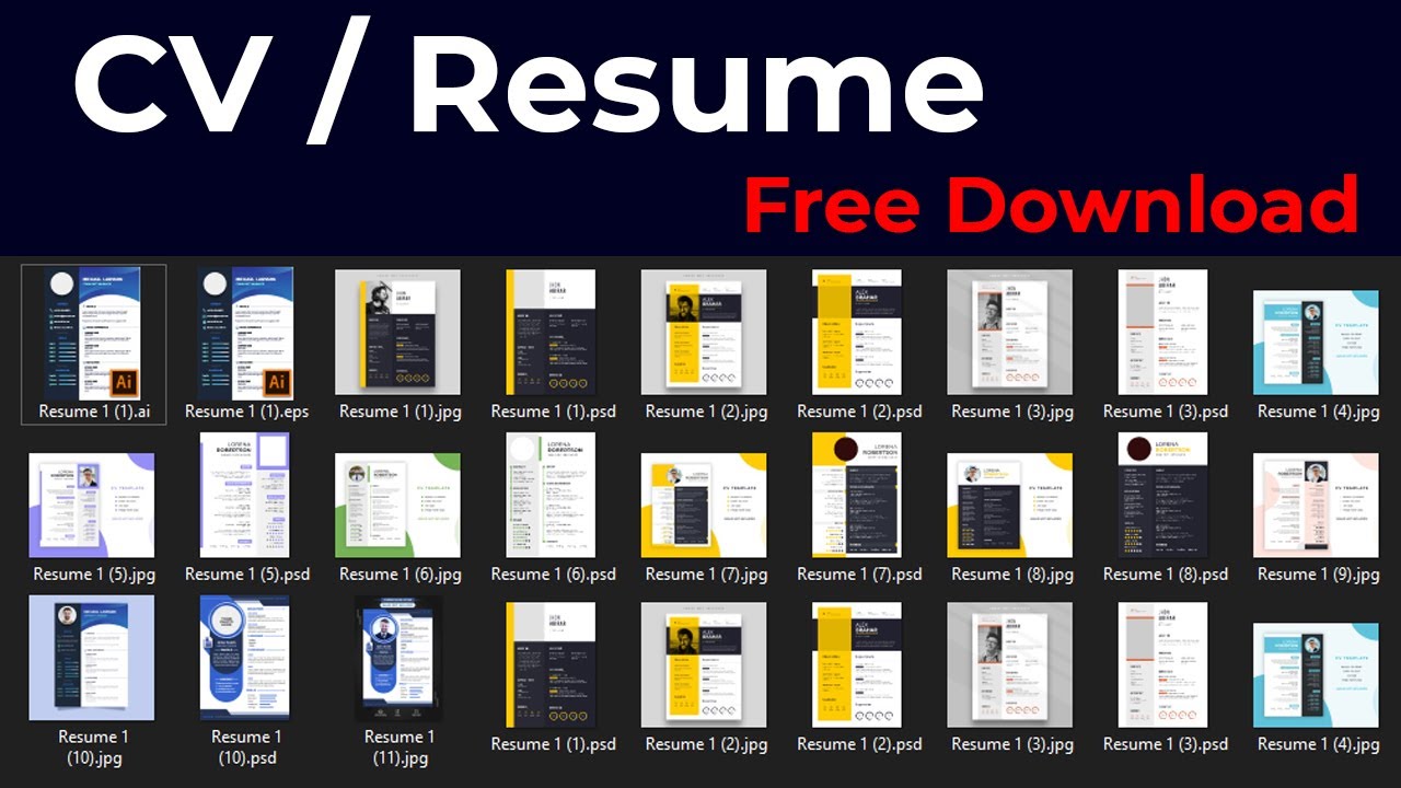 2023 Professional Resume CV Templates In PSD FIle - YouTube