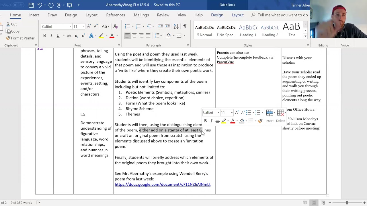 Copycat Poem - DHS ELA 12 Abernathy - May 4th - May 8th - YouTube