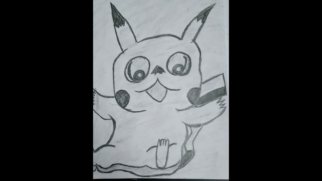 How to draw and shade on Pikachu Drawing - YouTube