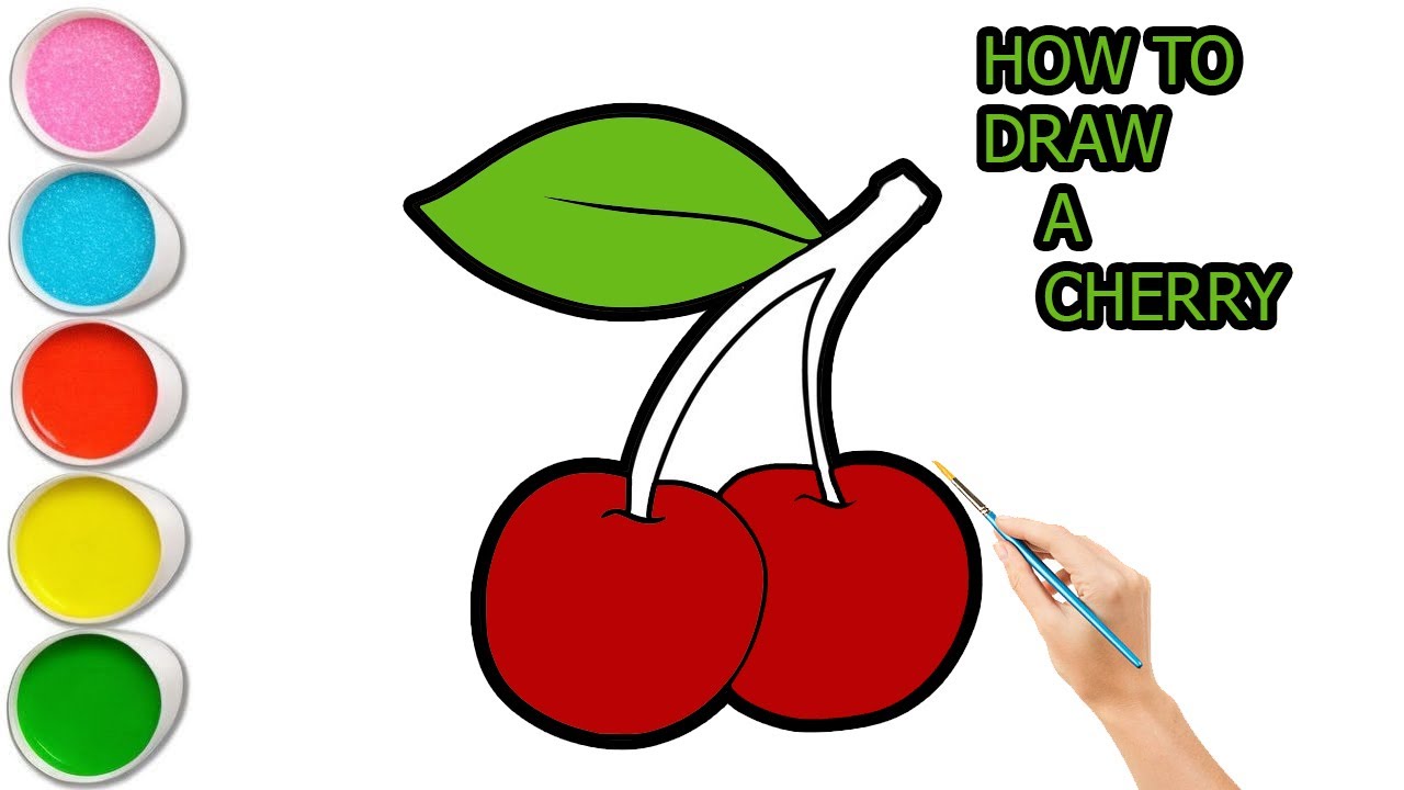 HOW TO DRAW A CHERRY FOR KIDS ||STEP BY STEP AND EASY || EASY ART ...