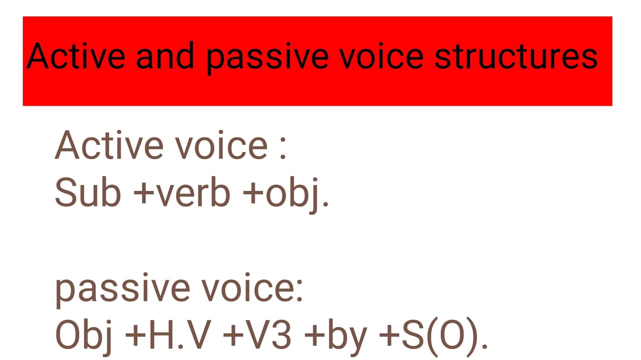 Active and passive voice structures and rules - YouTube