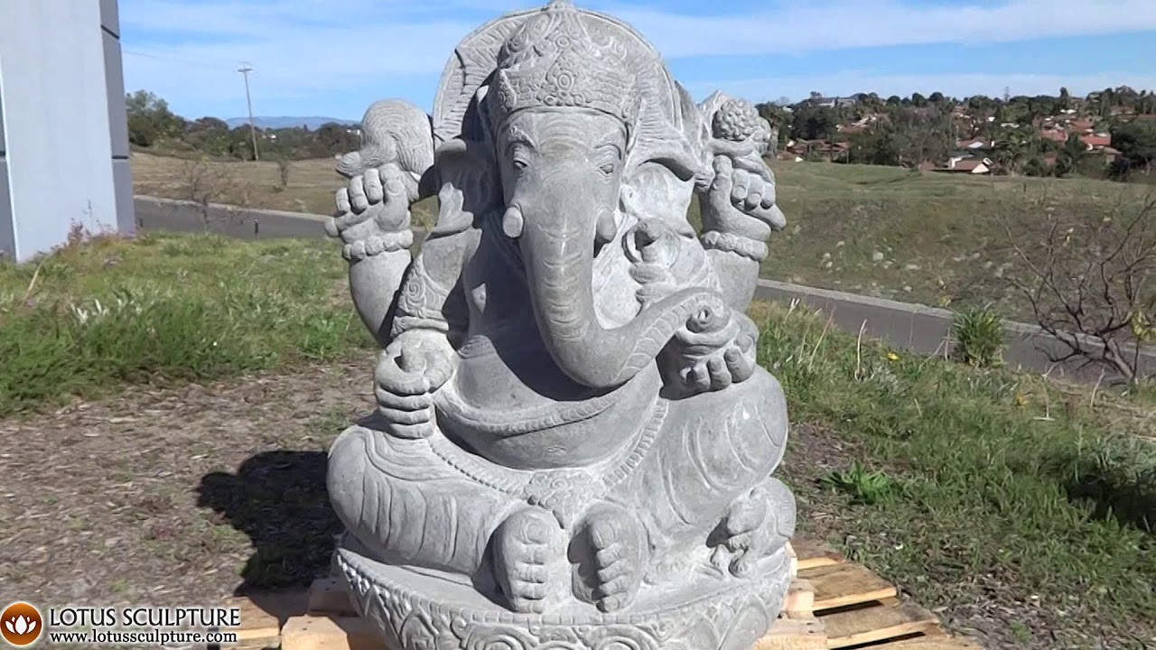 Ganesha Garden Stone Hindu Statue www.lotussculpture.com - YouTube